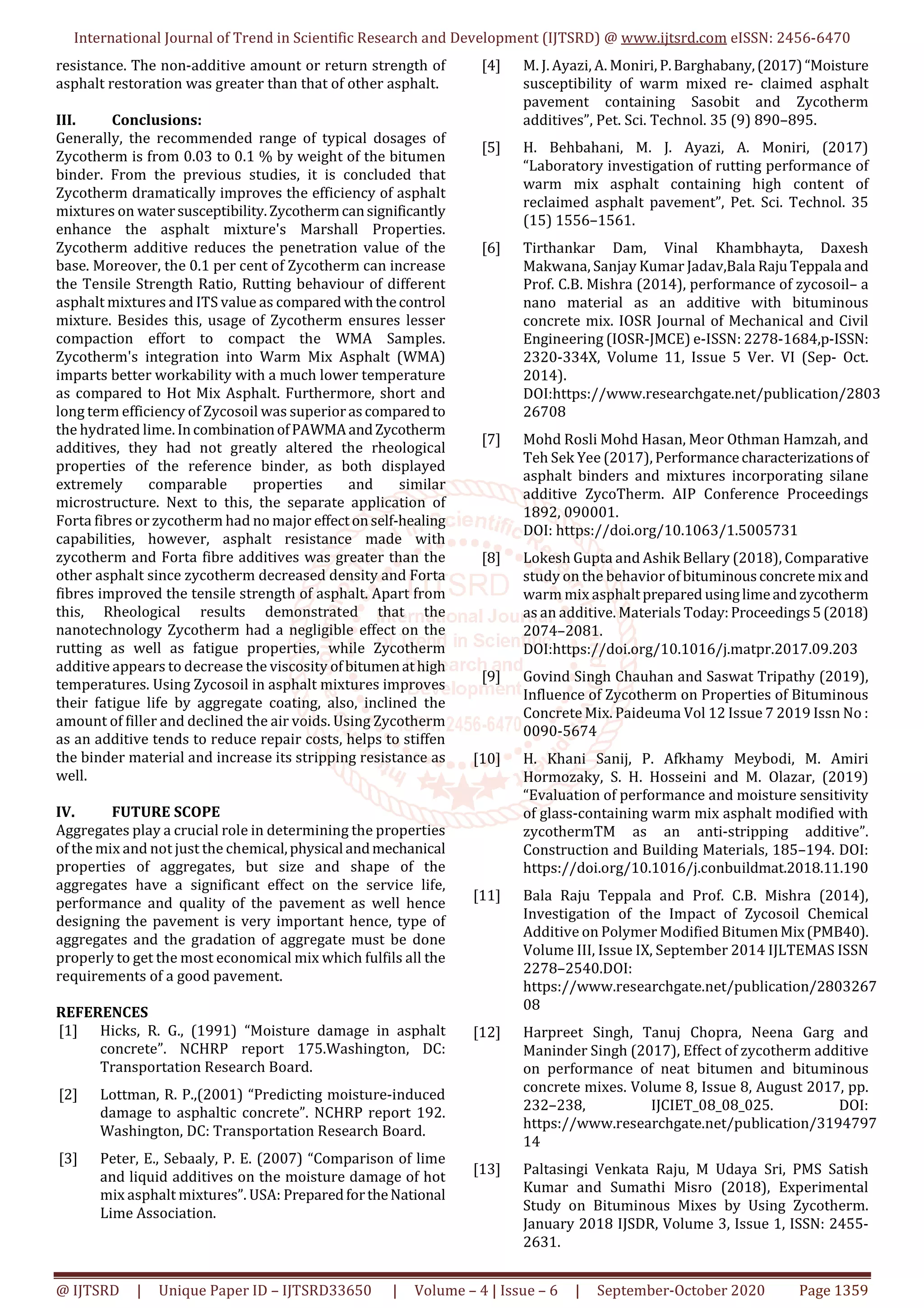 A Literature Review on the Role of Zycotherm as an Additive used in ...