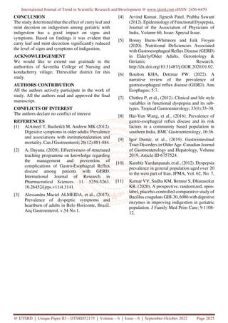 Effectiveness of Curry Leaf and Mint Decoction on Indigestion among ...