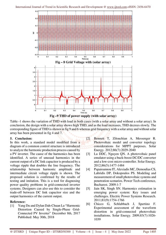 Impact of Grid Connected Photovoltaic System on Total Harmonics Distortion THD | PDF