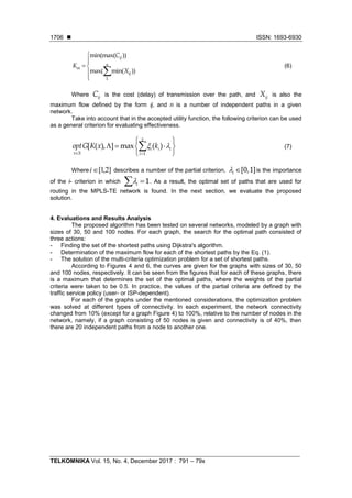 Determining the Optimum Number of Paths for Realization of Multi-path Routing in MPLS-TE ...