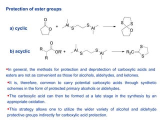 Protecting and Deprotecting groups in Organic Chemistry | PPT