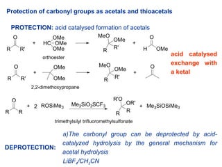 Protecting and Deprotecting groups in Organic Chemistry | PPT
