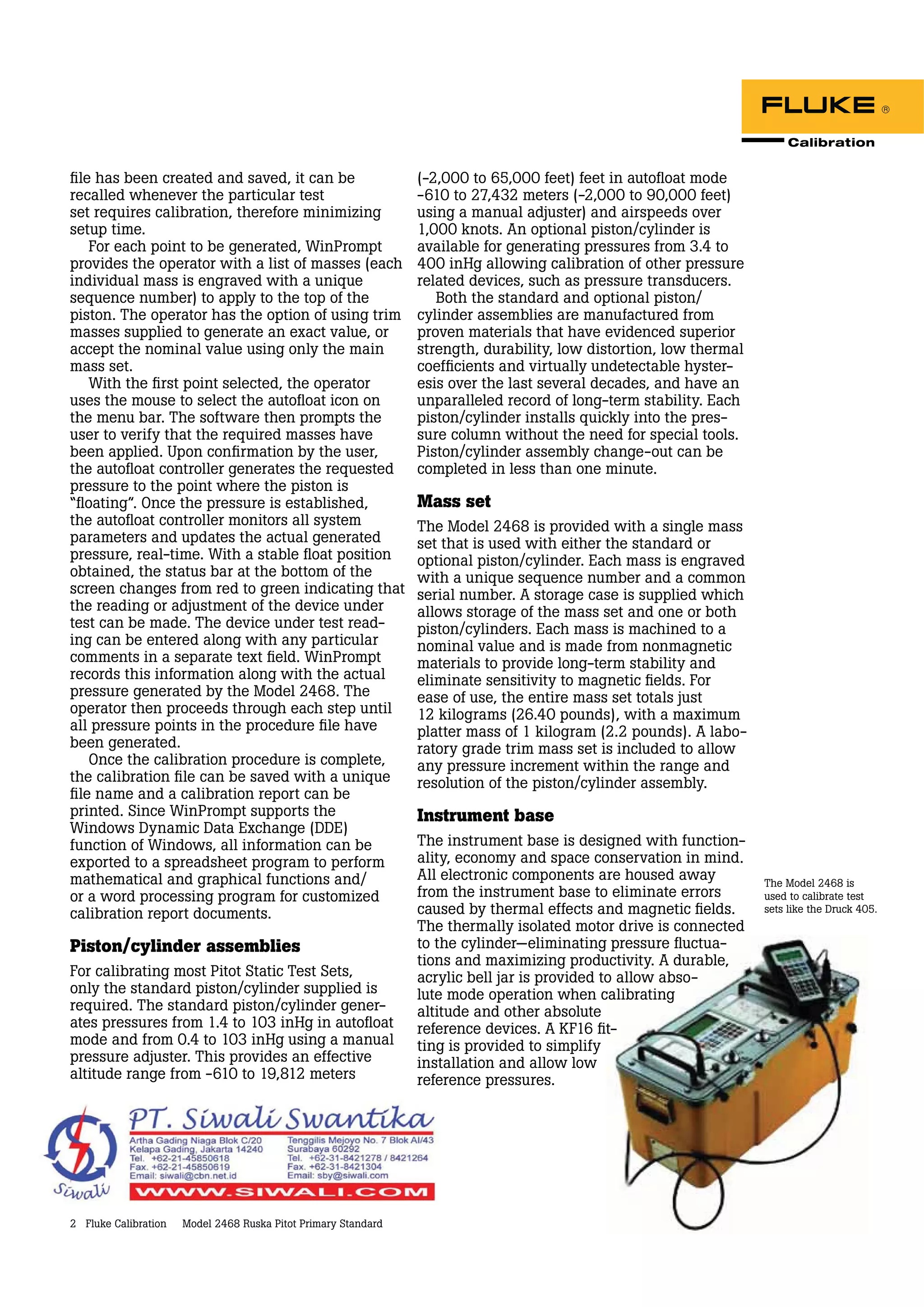 Technical Data 2468 Pitot Primary Standard | PDF
