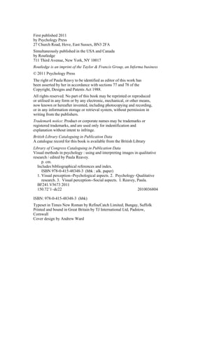 Visual Methods In Psychology Using And Interpreting Images In ...