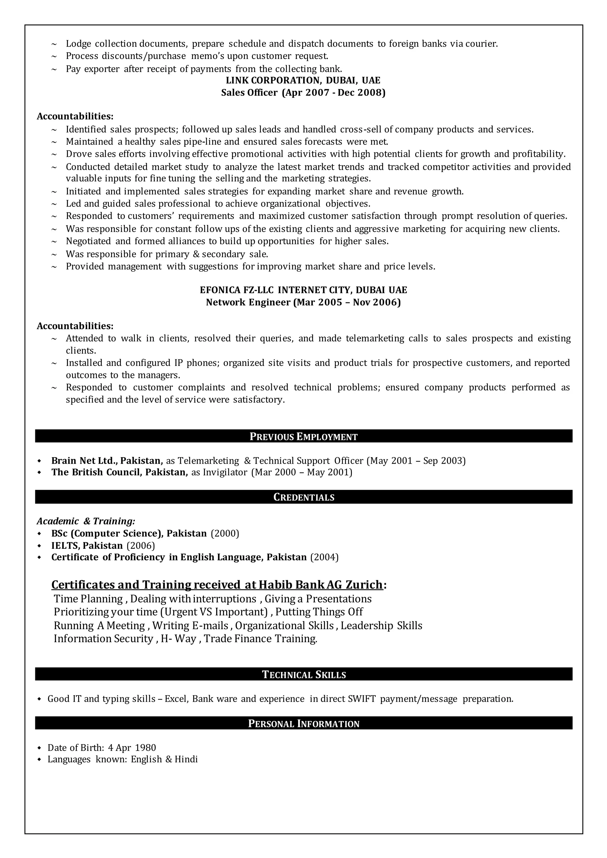 CV | DOCX | Sales | Business