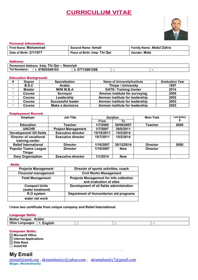 C.V Mohammad 211977 | PDF