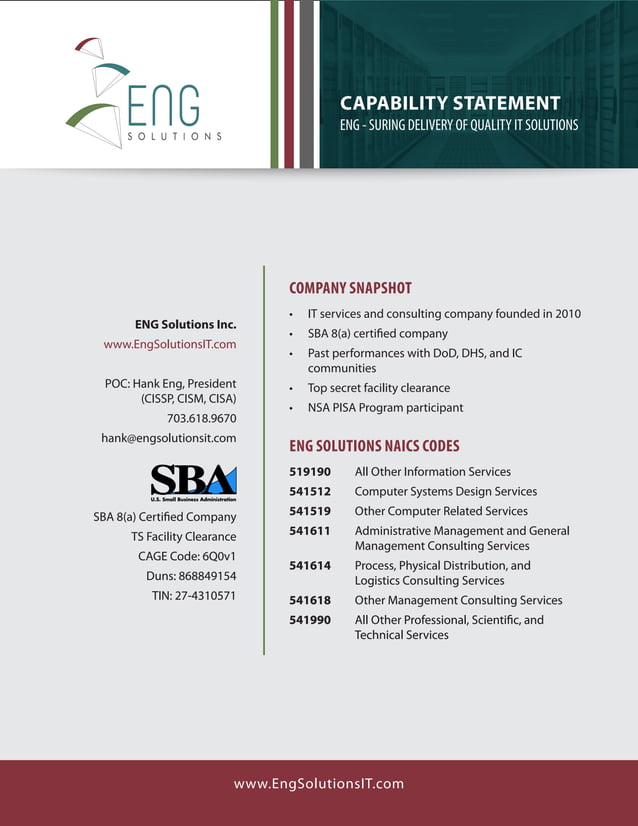 Eng Solutions - Capability Statement-Latest | PDF