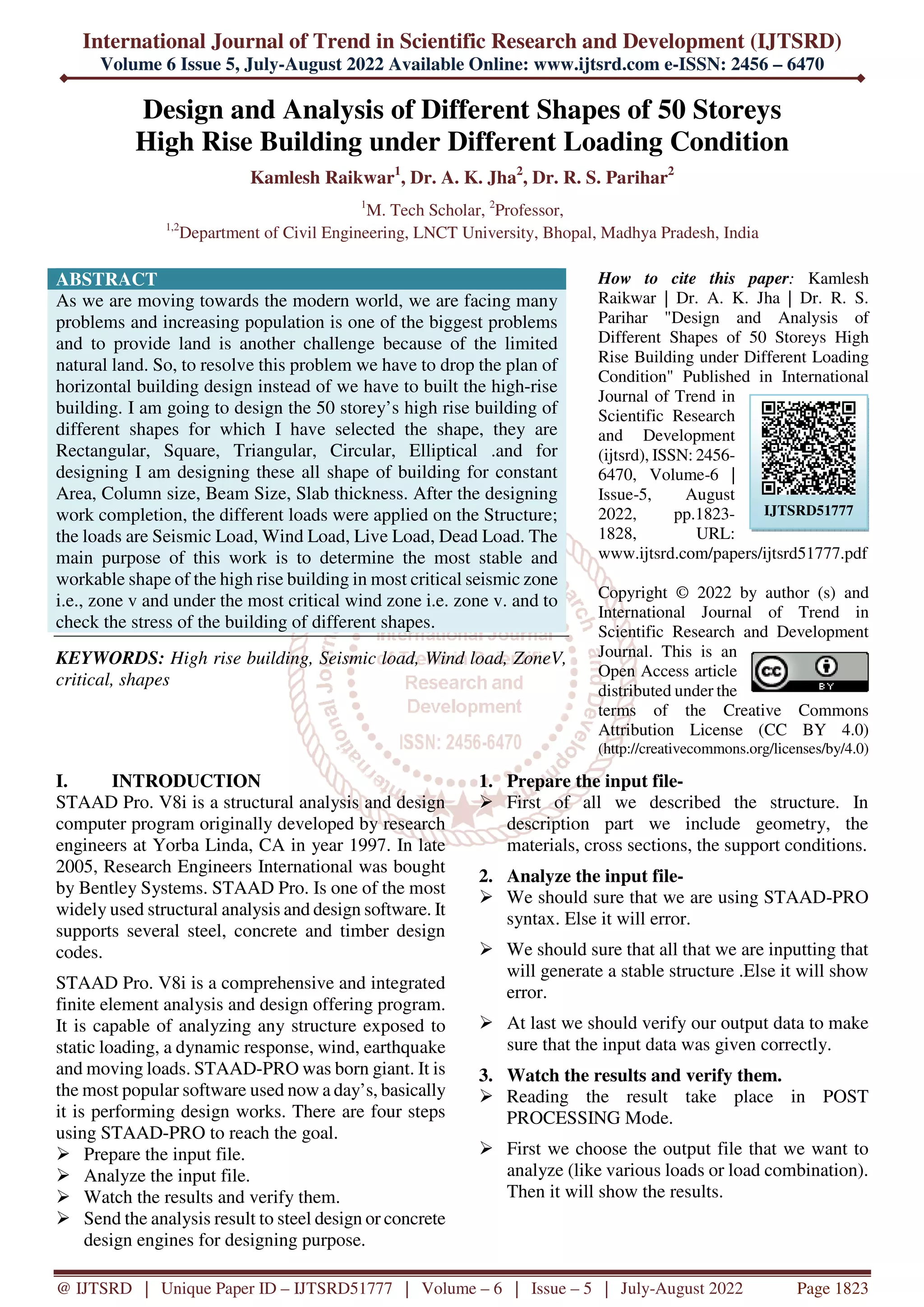 Design and Analysis of Different Shapes of 50 Storeys High Rise ...