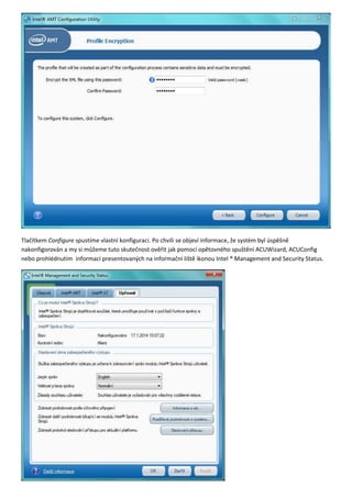 Aktivace technologie Intel vPro v2 | PDF