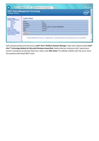 Aktivace technologie Intel vPro v2 | PDF