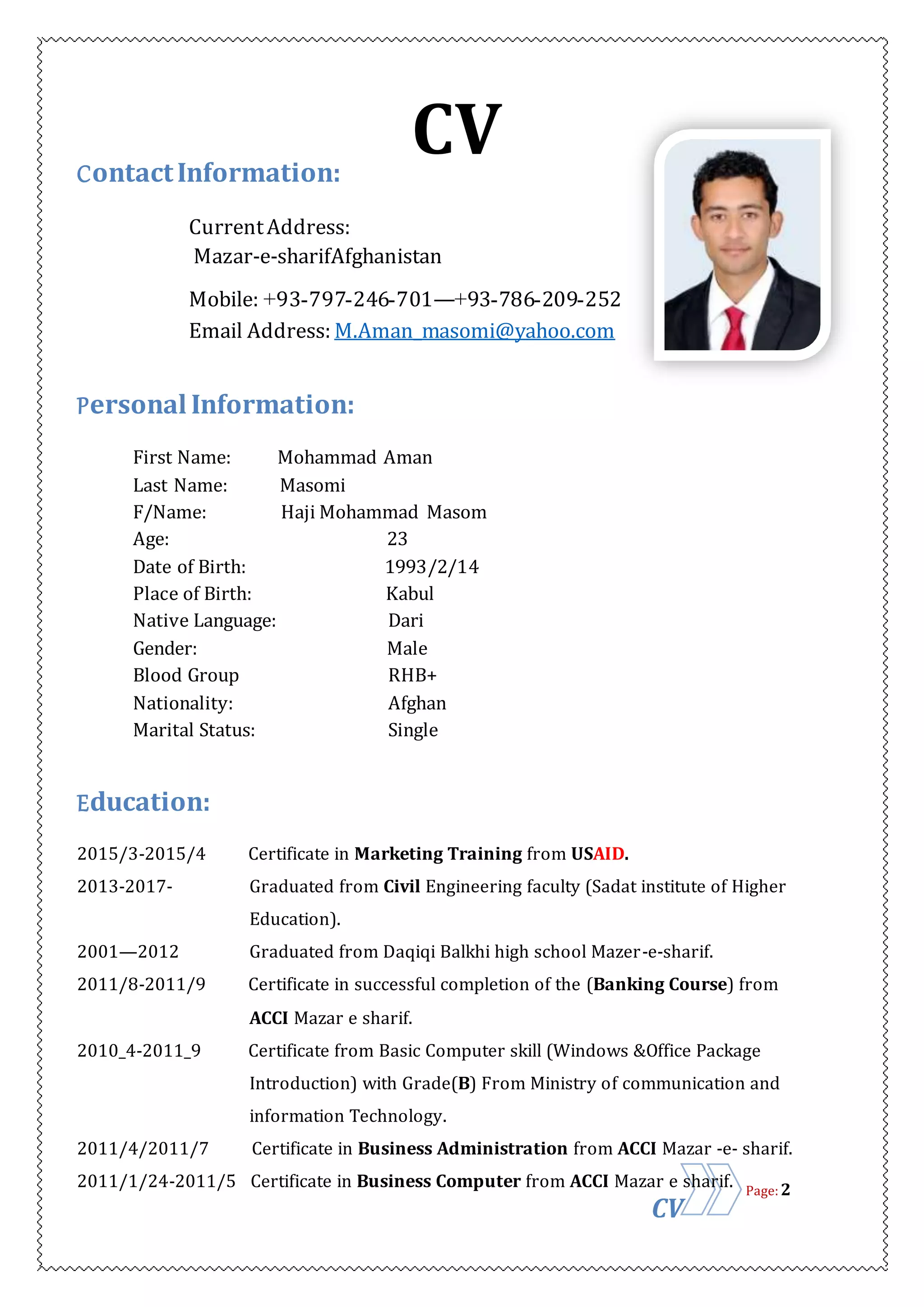 Masomi CV | PDF