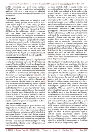 Lack of Parental Supervision and Psychosocial Development of Children ...