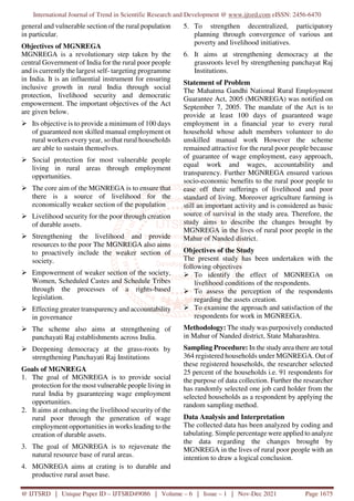 Role of Mgnrega in Rural Life | PDF