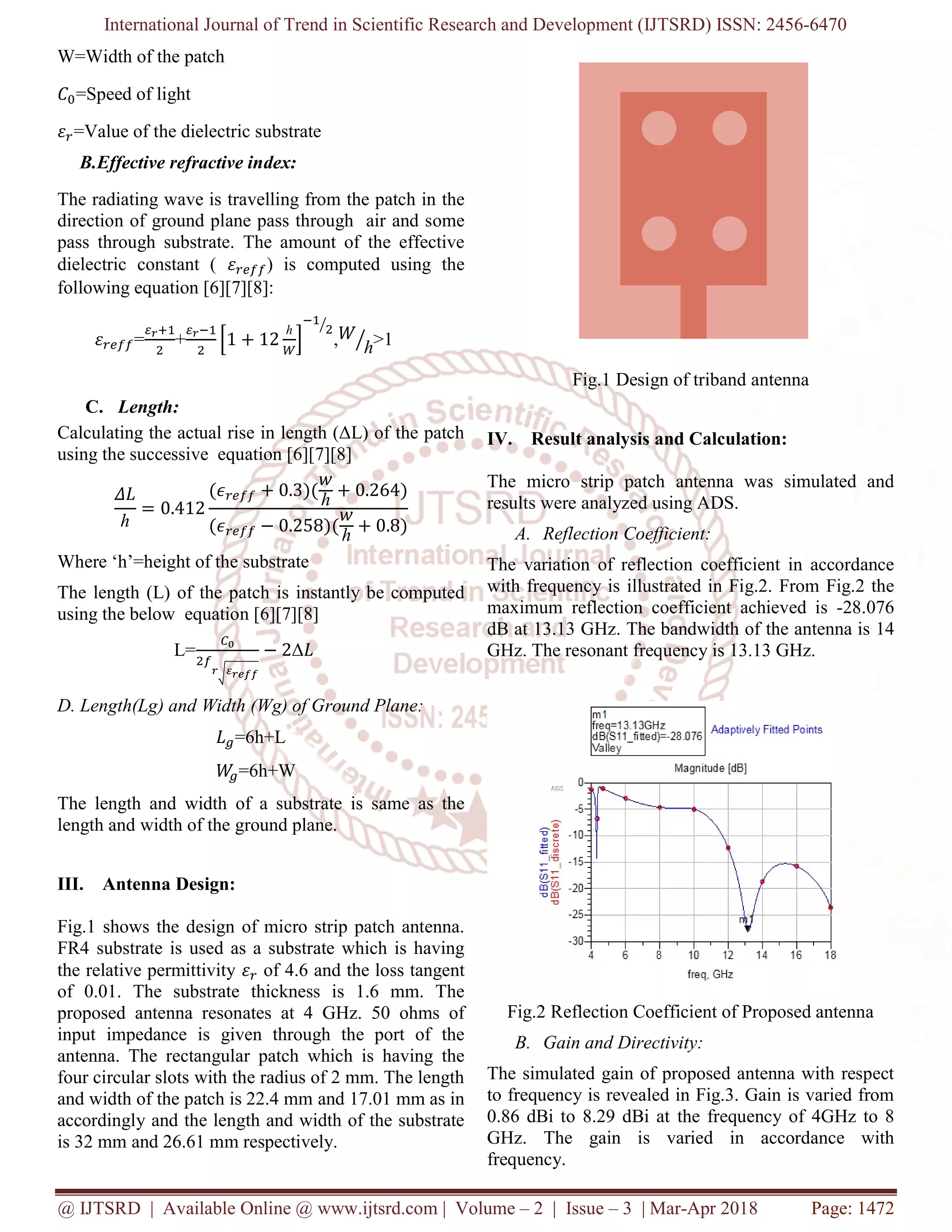 Tri-band Microstrip Patch Antenna for Satellite Communication | PDF ...