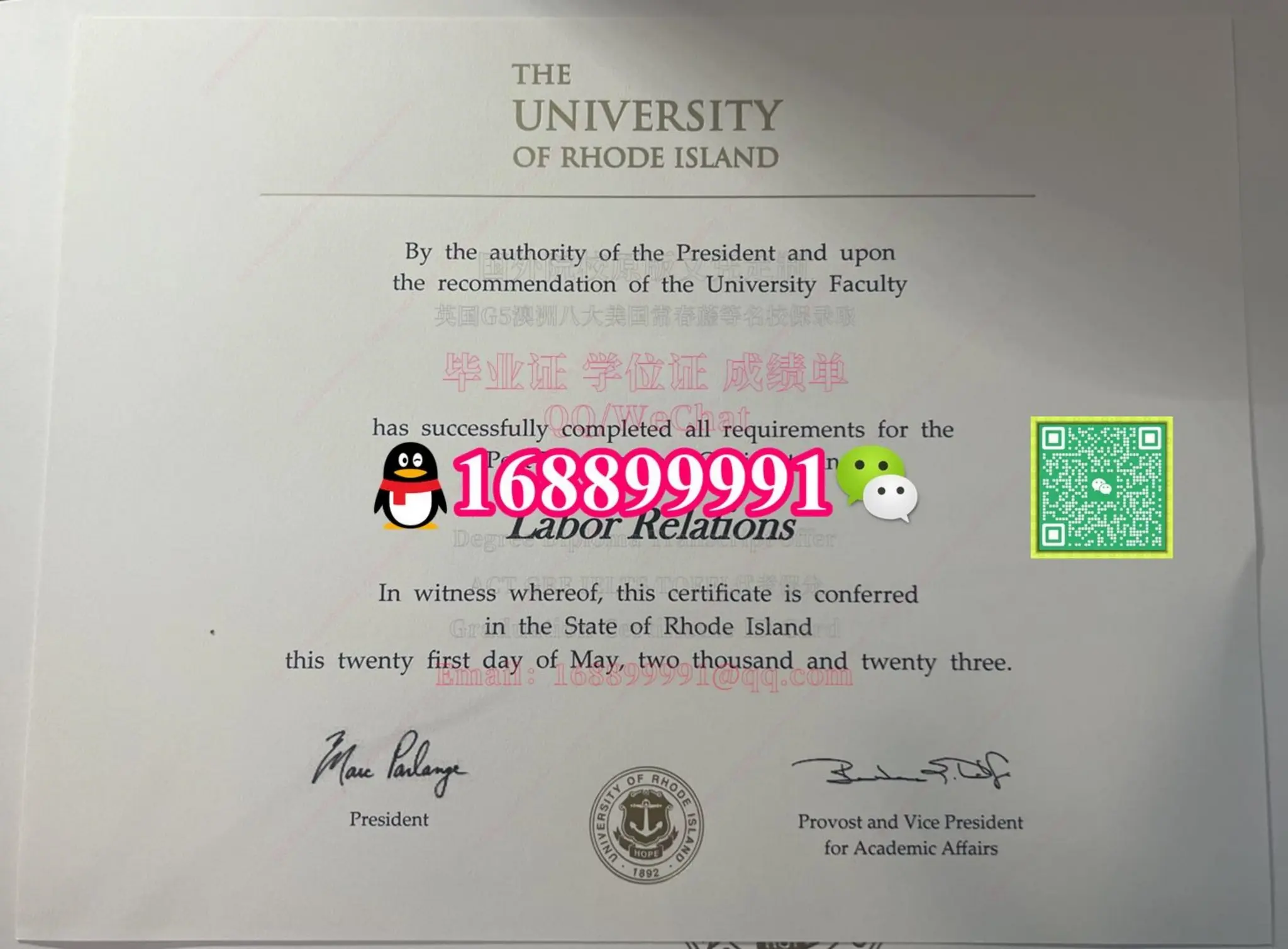 University of Rhode Island degree offer diploma Transcript | PDF | Undergraduate Education ...