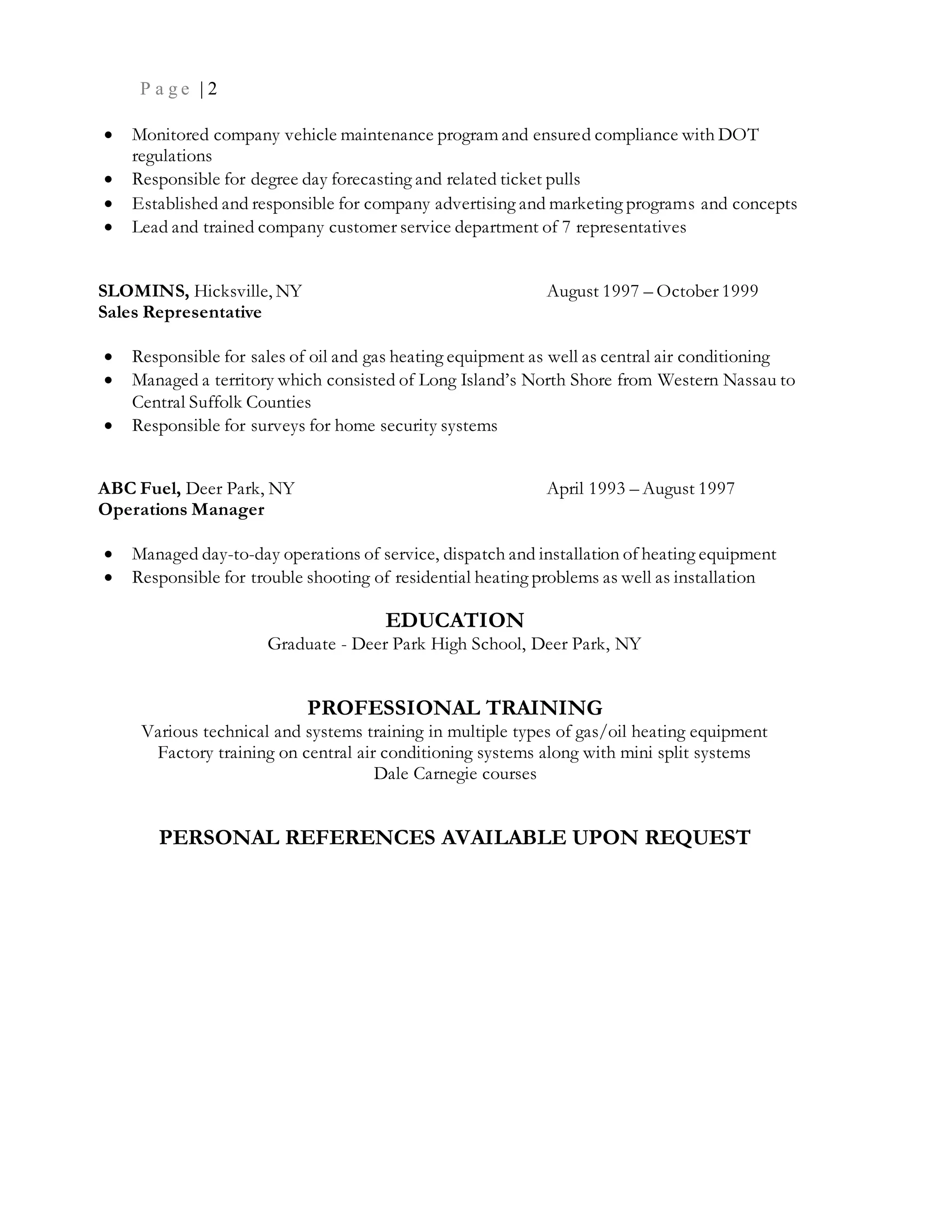 Palmeri, John-Resume-June 2012 | DOCX | Business | Business and Finance