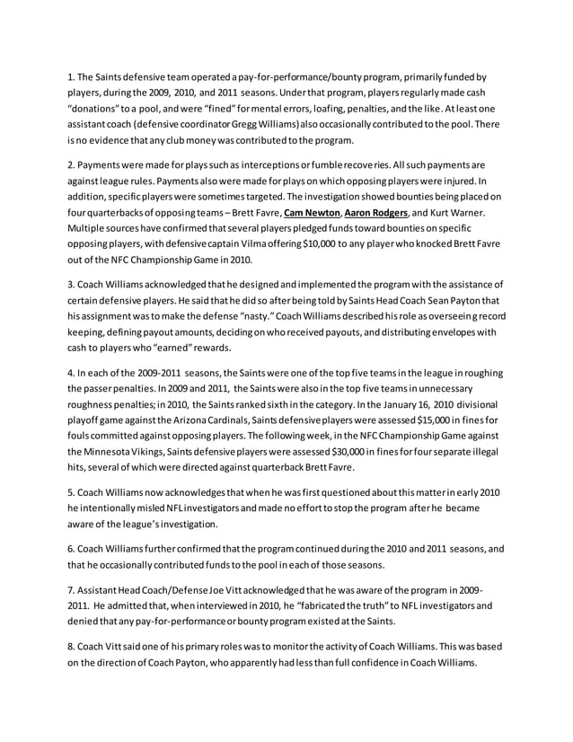 Saints Swarmed with Bountygate | PDF