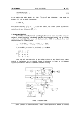 Control Synthesis for Marine Vessels in Case of Limited Disturbances | PDF