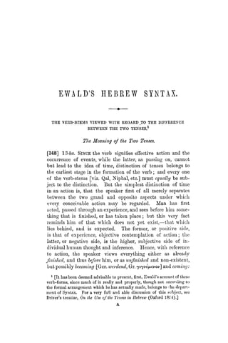 Syntax Of The Hebrew Language Of The Old Testament Heinrich Ewald | PDF