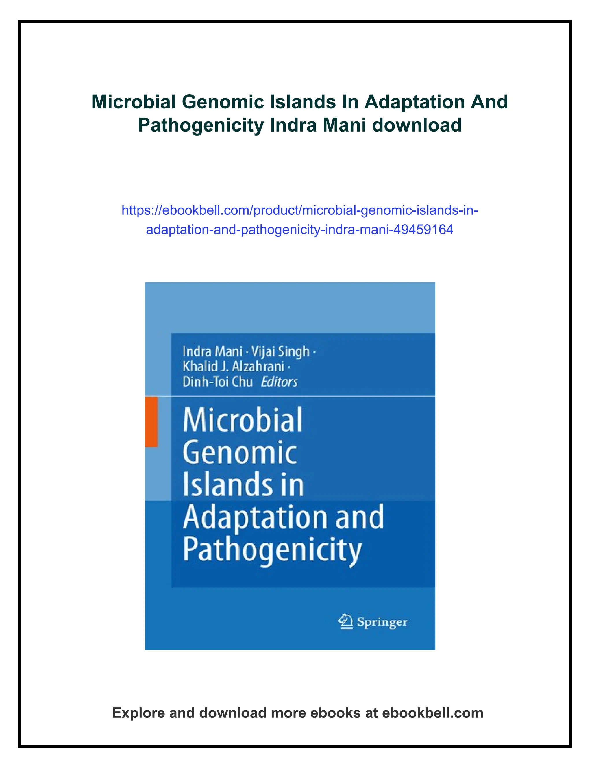 Microbial Genomic Islands In Adaptation And Pathogenicity Indra Mani | PDF