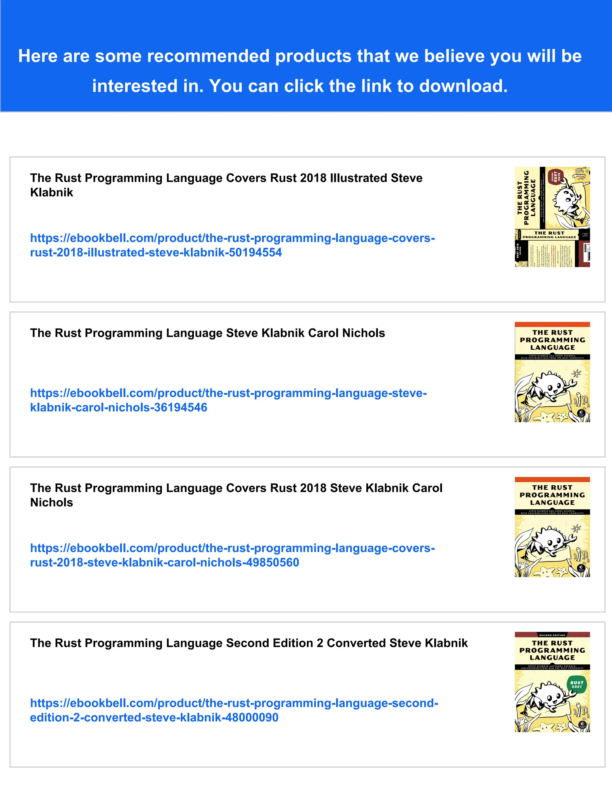The Rust Programming Language 2nd Edition Second Converted Steve ...