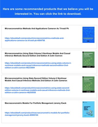 Macroeconometric Methods Applications To The Indian Economy Pami Dua | PDF