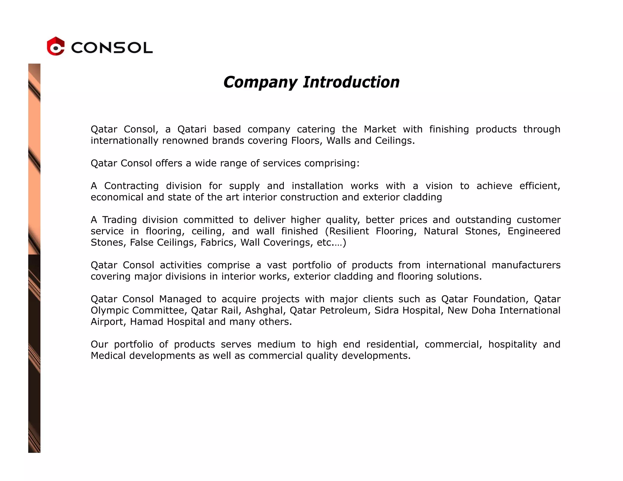 Qatar Consol Company Profile | PDF