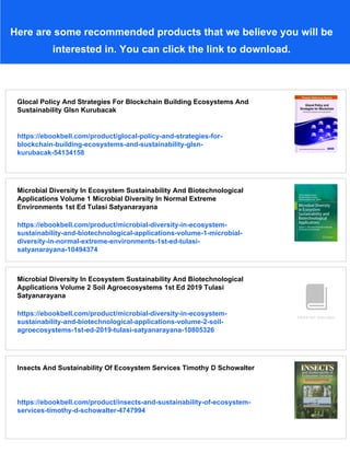 Ecosystem Sustainability And Global Change 1st Edition Patrick Prouzet ...