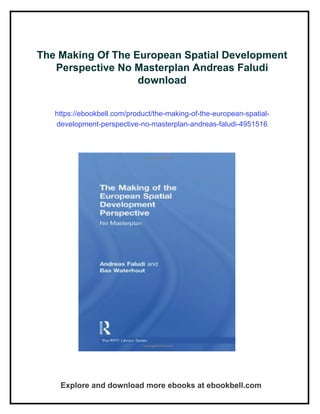 The Making Of The European Spatial Development Perspective No ...