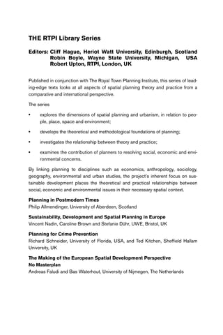 The Making Of The European Spatial Development Perspective No ...