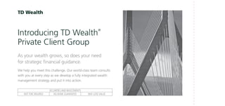 TD Wealth Small Brochure | PDF
