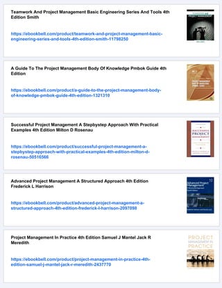 Project Management 4th Edition Stephen Hartley | PDF