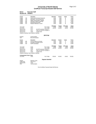 UND Transcript | PDF