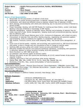 MB Resume | DOCX | Logistics | Business