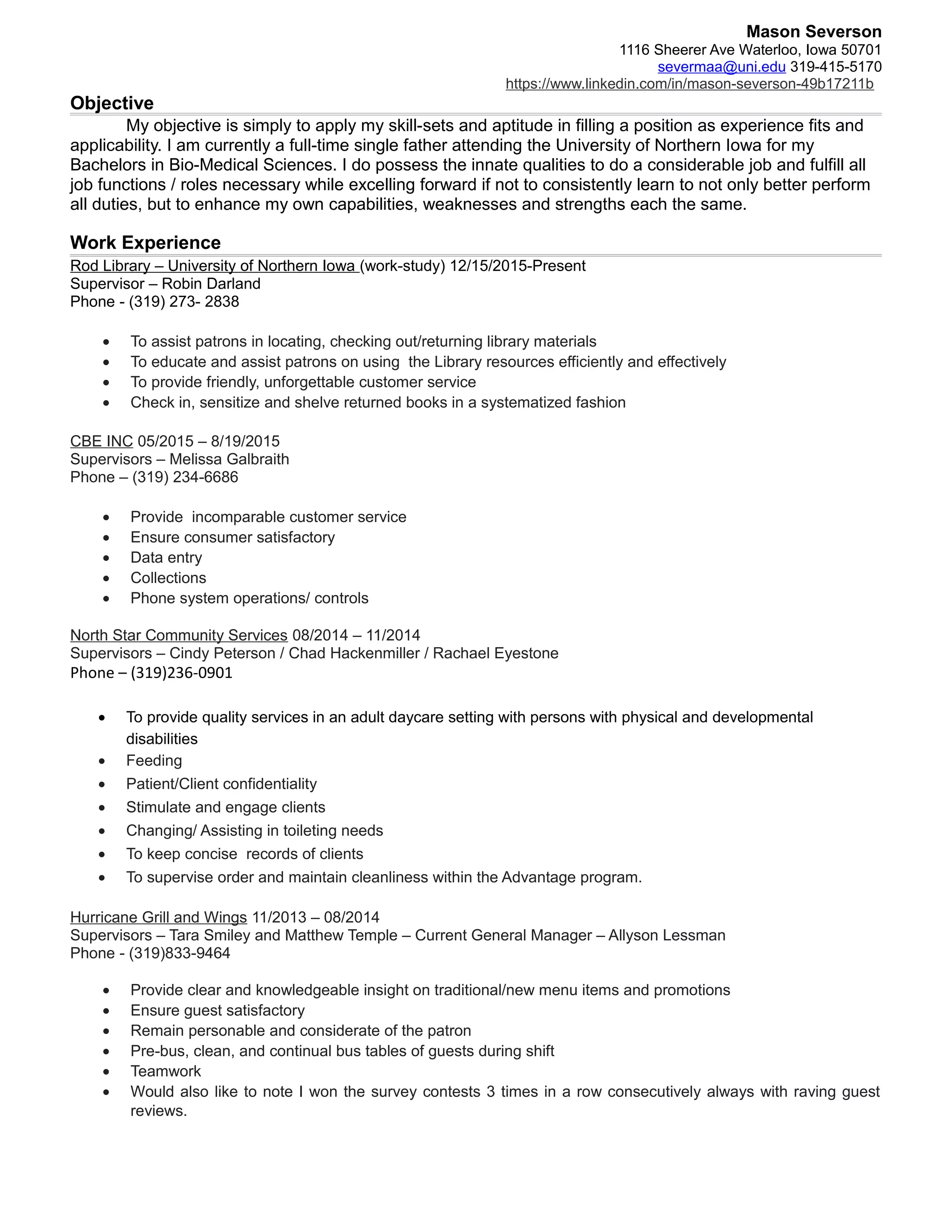 resume.severson | DOC