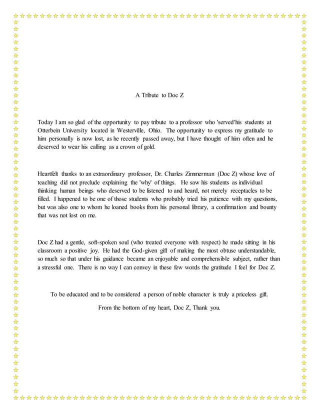 A Tribute to Doc Z | PDF