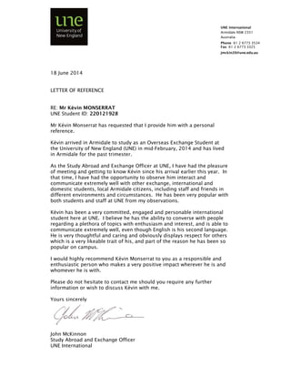 MONSERRAT Kevin, Letter of Reference 18.06.14