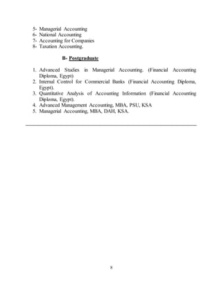 CV Dalia Adel- Accounting | DOCX | Professional School | Postgraduate Education