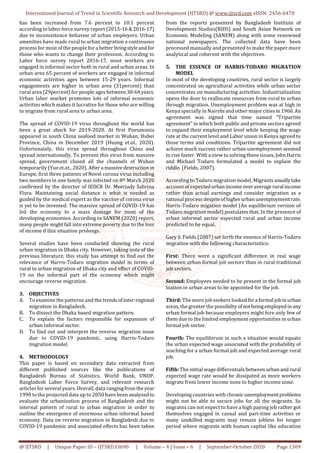 Migration Pattern and Urban Informal Sector of Bangladesh The ...
