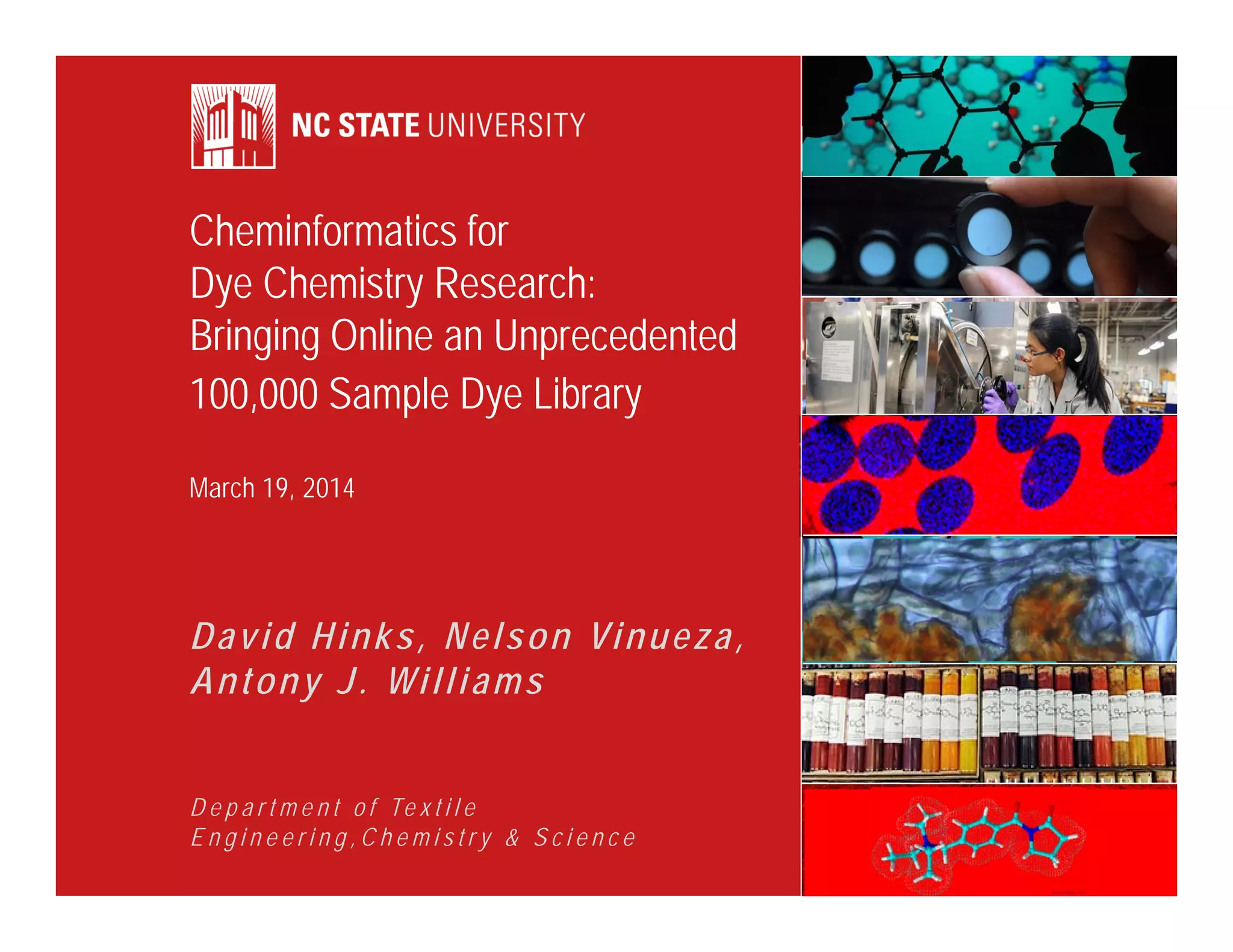 Cheminformatics for Dye Chemistry Research: Bringing Online an ...