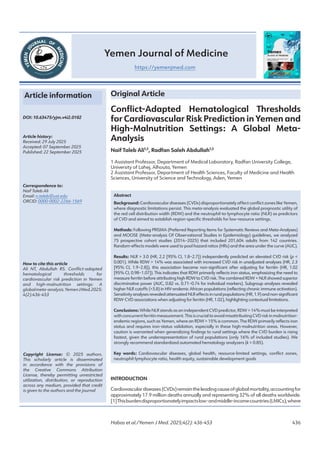 Conflict-Adapted Hematological Thresholds for Cardiovascular Risk ...