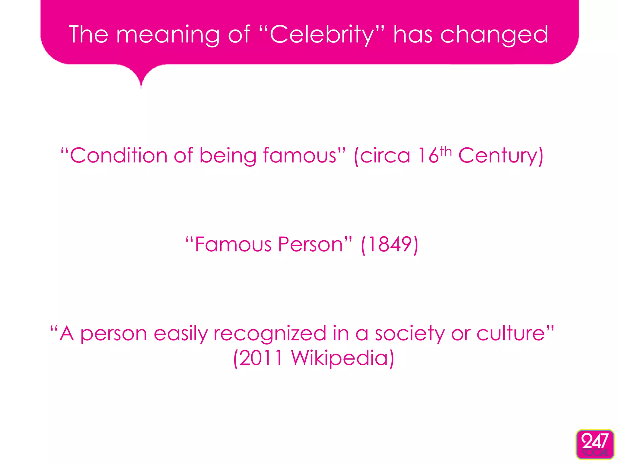 How the meaning of celebrity has changed | PDF