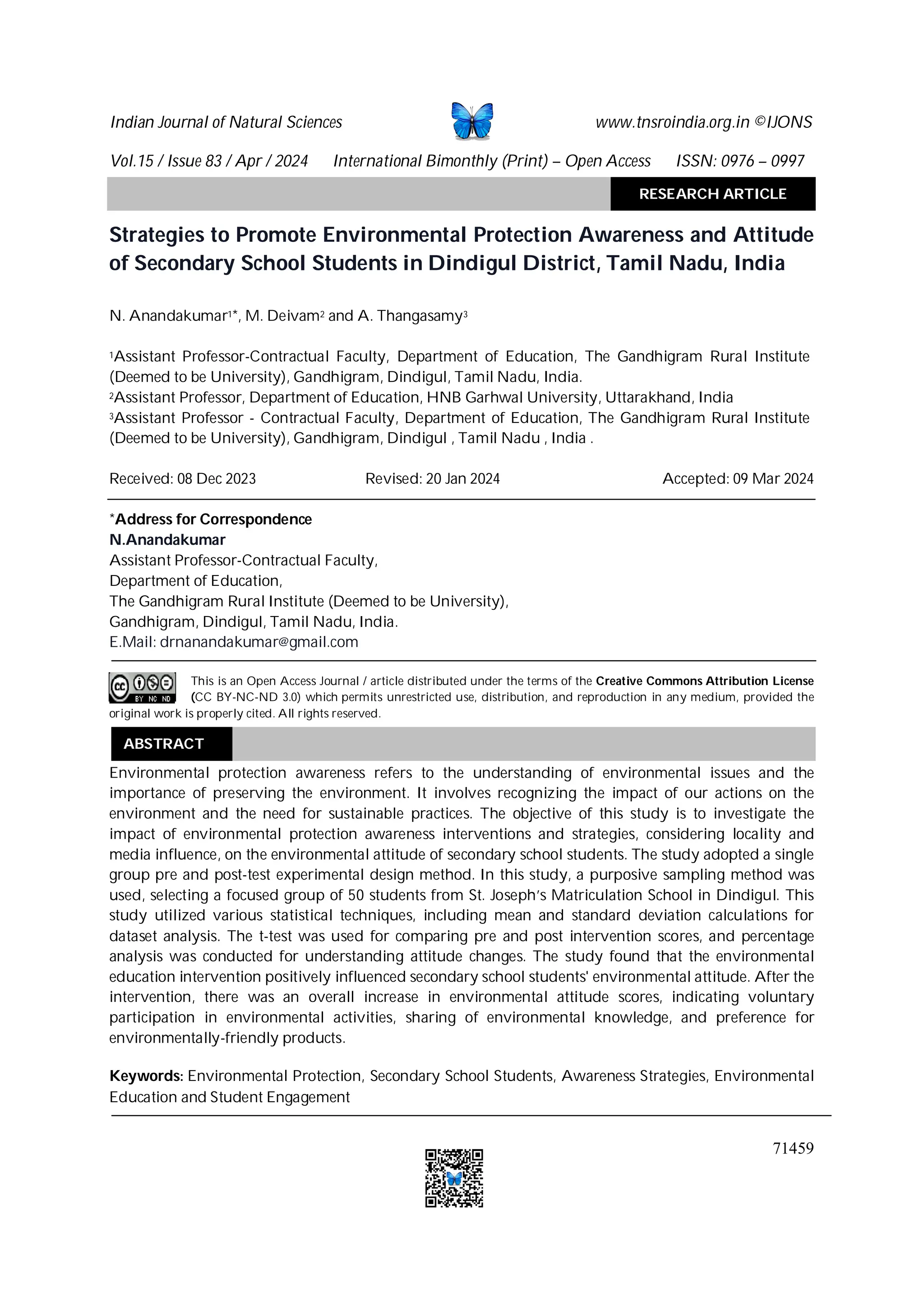Strategies to Promote Environmental Protection Awareness and Attitude ...