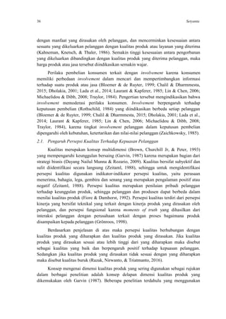 Peran Involvement Sebagai Variabel Pemoderasi Model Loyalitas Pelanggan ...