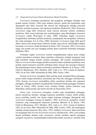 Peran Involvement Sebagai Variabel Pemoderasi Model Loyalitas Pelanggan ...