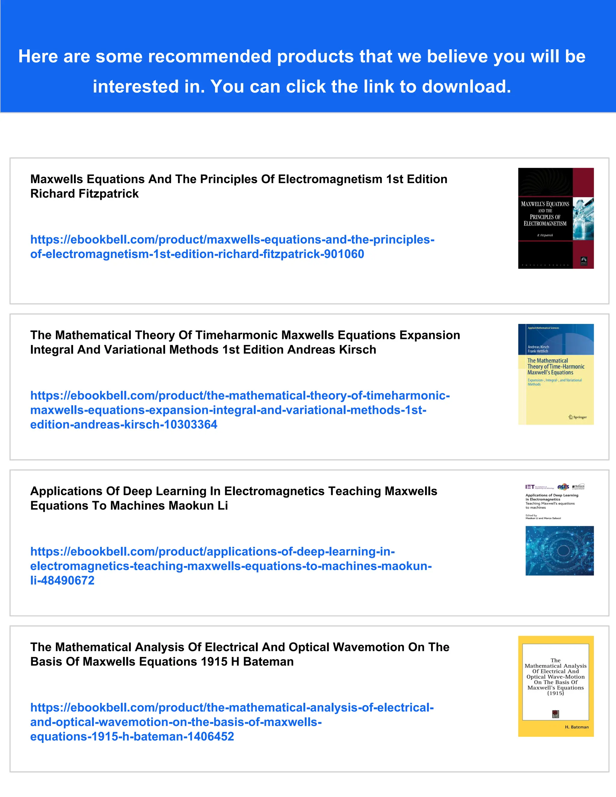 Maxwells Equations Of Electrodynamics An Explanation David W Ball | PDF