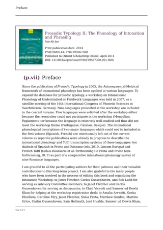 Prosodic Typology II The Phonology of Intonation and Phrasing Sun-Ah ...