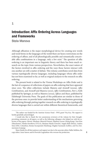 Affix Ordering Across Languages And Frameworks Stela Manova | PDF