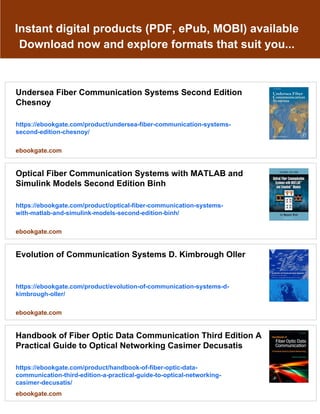 Undersea Fiber Communication Systems Jose Chesnoy | PDF