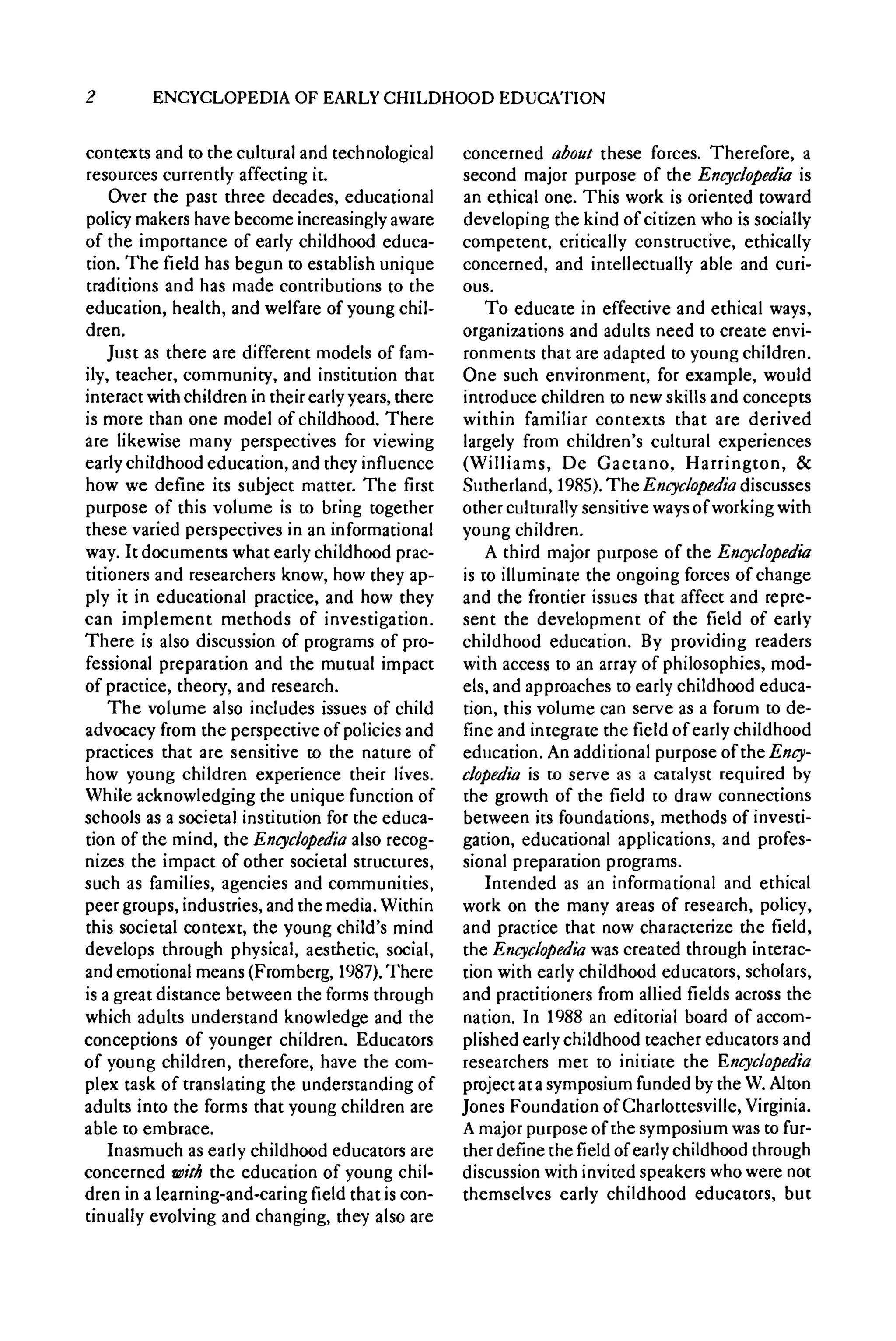 Encyclopedia Of Early Childhood Education Doris Pronin Fromberg | PDF